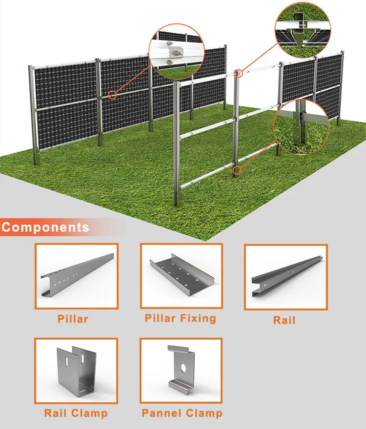 Sunlink Vertical Stand Ground Mount Solar Racking Fence Efficient Solar ...