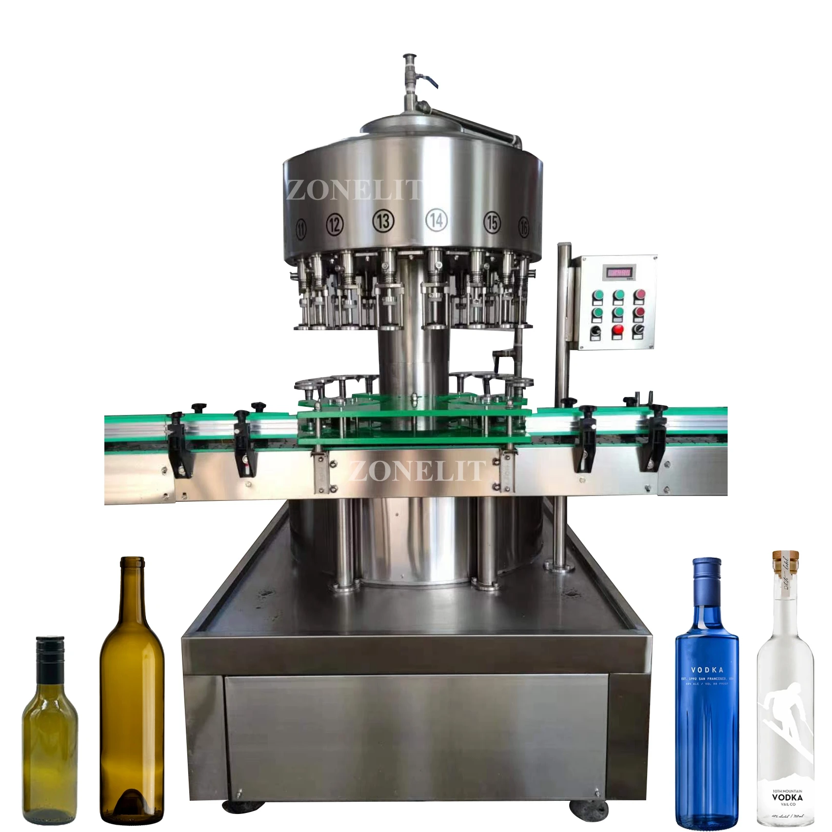 2000BPH Rotary Automatic Vodka Wine Bottle Filling Machine Alcohol ...