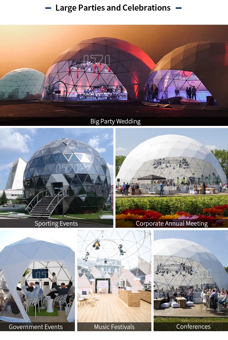 PVC Geodesic Dome Tents for Glamping - Durable & Spacious