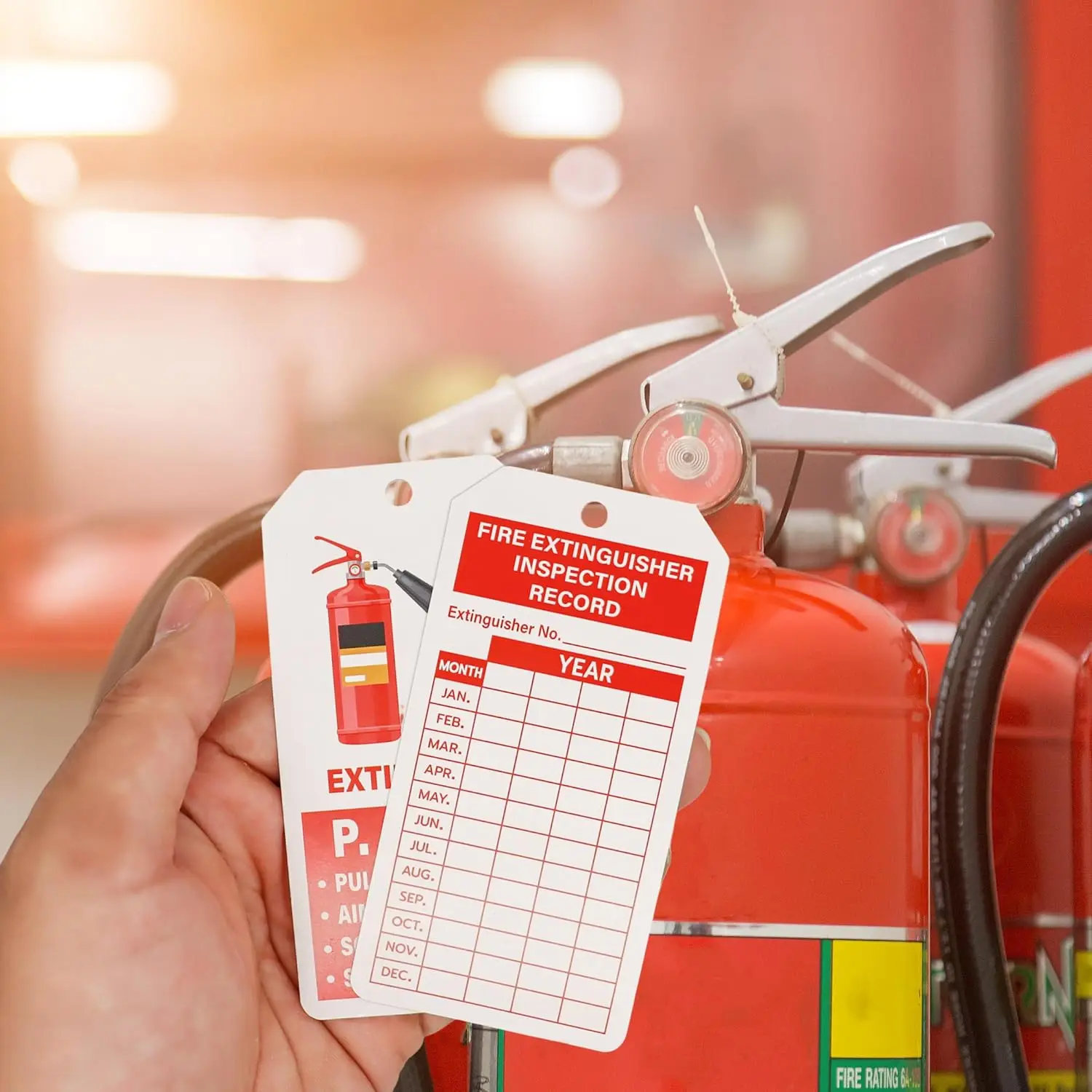 Fire Extinguisher Tags with Adjustable Wire Ties Fire Extinguisher ...