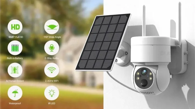 4mp Icsee Wifi Low Power Solar Camera Wireless Powered Security Ptz ...