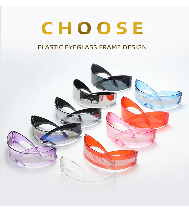 Futuristic Cyclops Cyberpunk Visor Sunglasses With Semi Translucent ...
