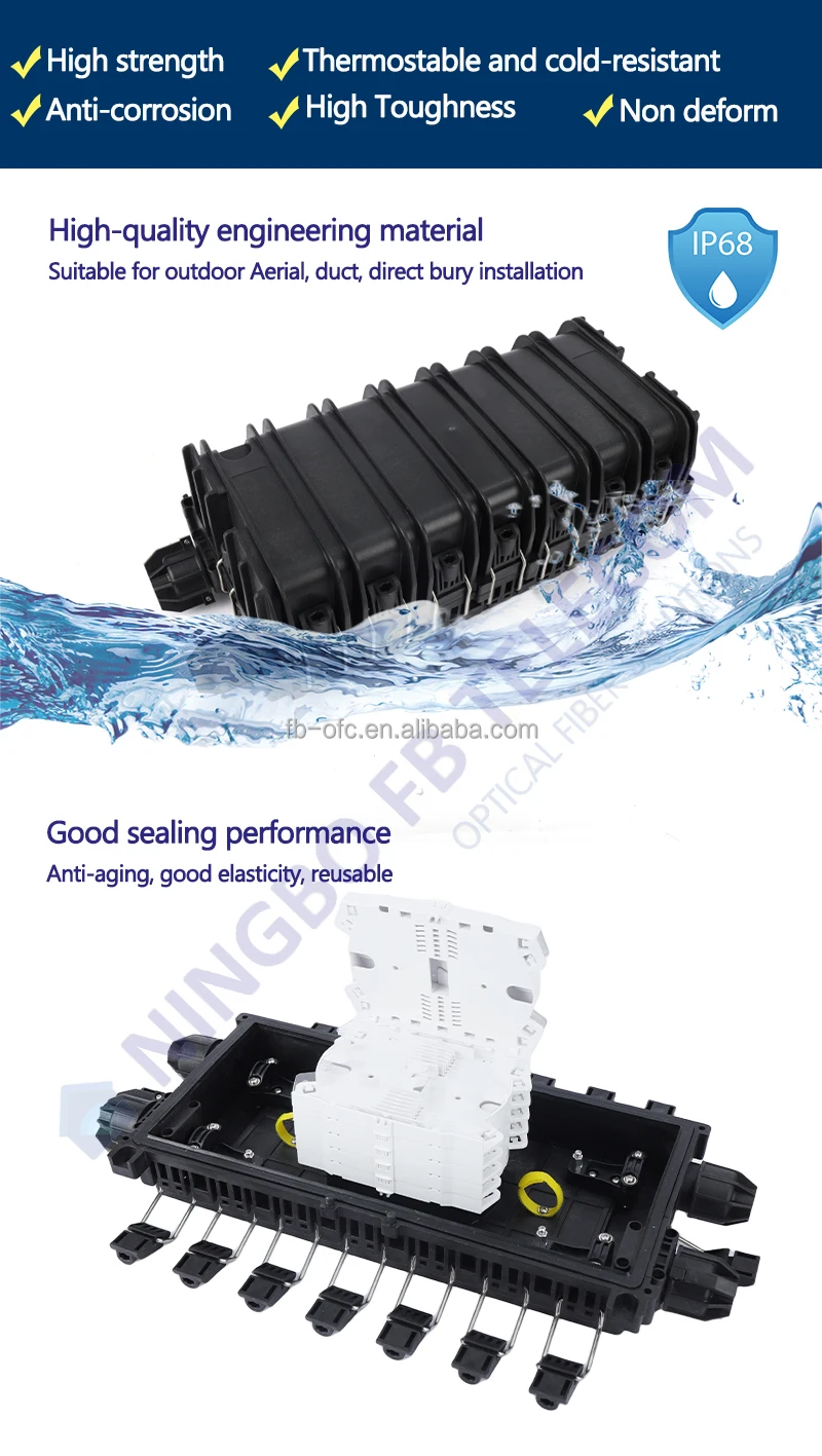 FTTH 288f Inline Fiber Optic Splice Closure - 144 Fibers