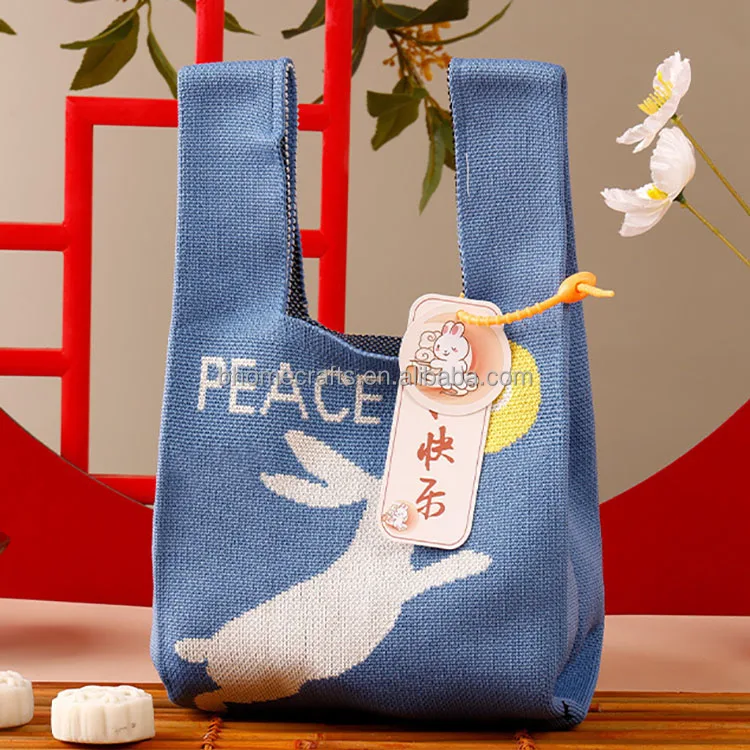Custom Cute Cartoon Knit Mom Tote Bag Shoulder Handbag Thermal Wrist ...