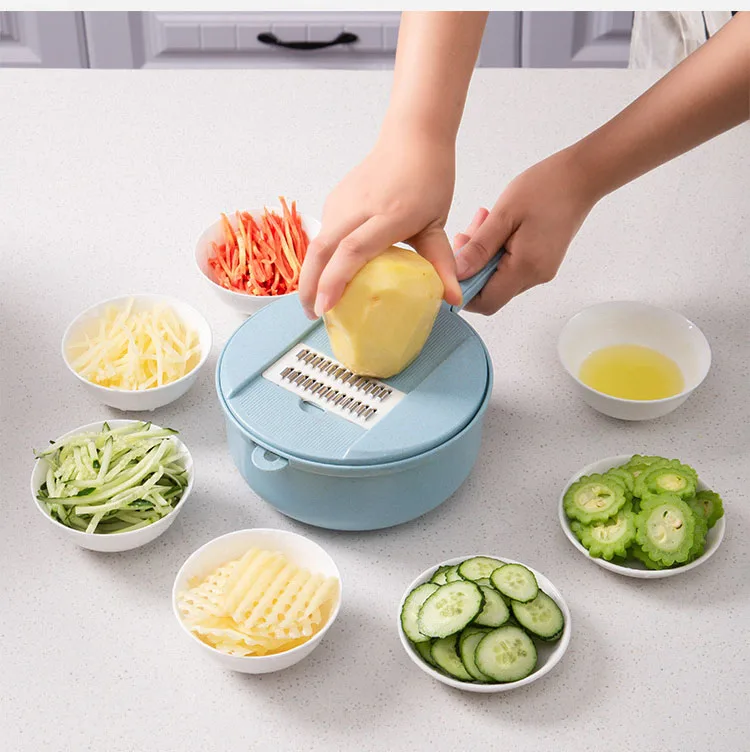 8 In 1 Multi-function Wheat Straw Vegetable Cutter Multifunction ...