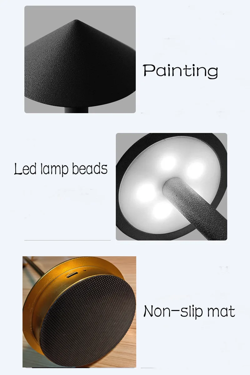 Modern Restaurant Brown Wireless Rechargeable LED Table Lamp