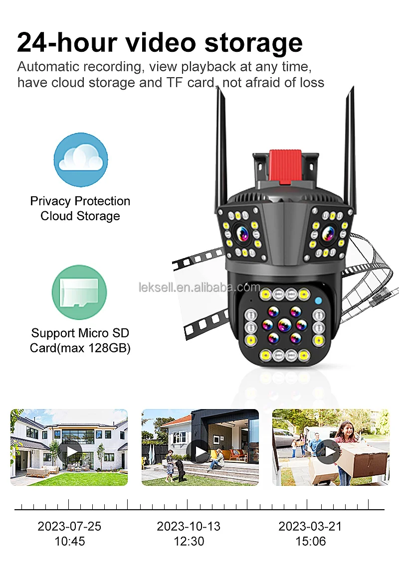 Yoosee IP66 4G / WIFI Camera Three Screens Display 4MP Camera Smart ...