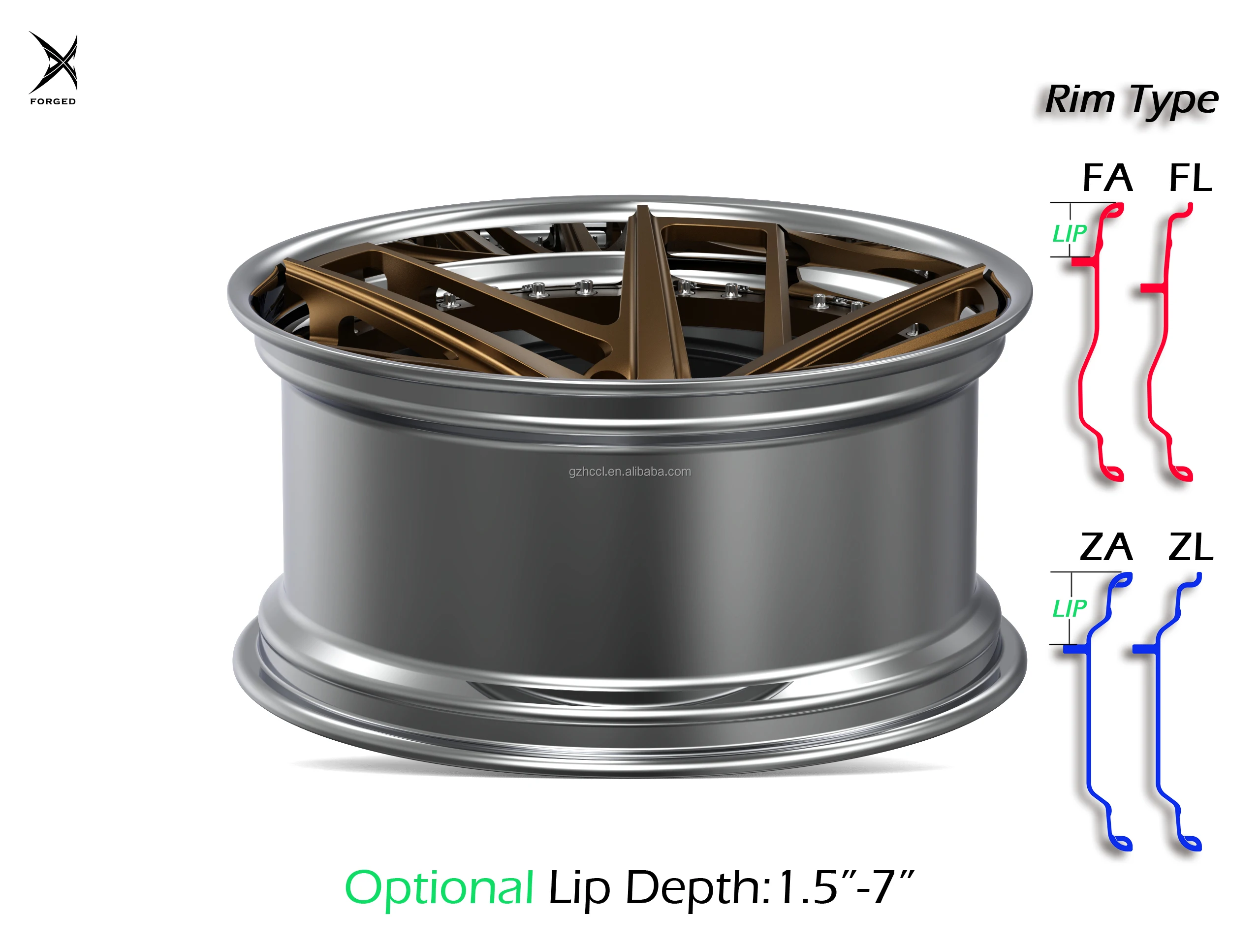 2-Piece Forged Racing Car Wheels Custom 40mm ET 25mm Offset New Perfect ...