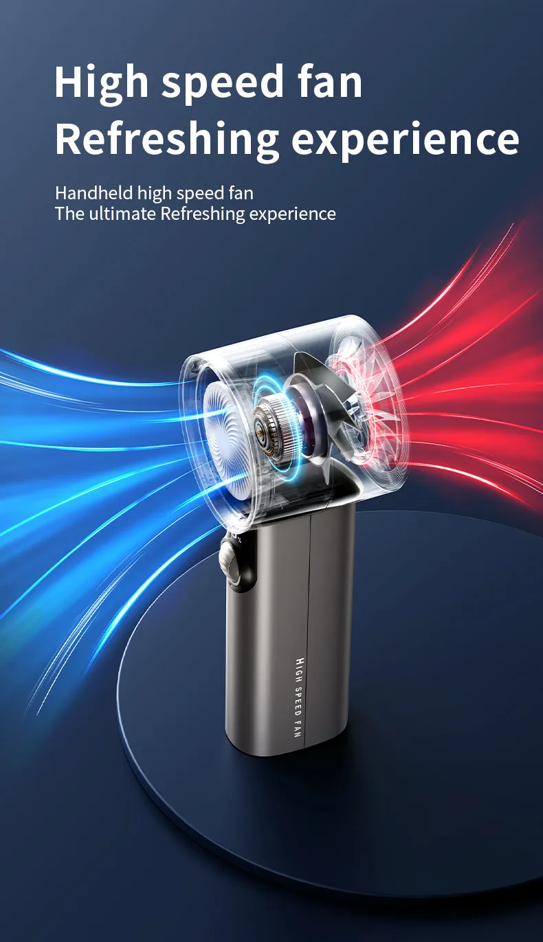 3600mah Rechargeable Mini Cooling Fan - High Speed & Portable