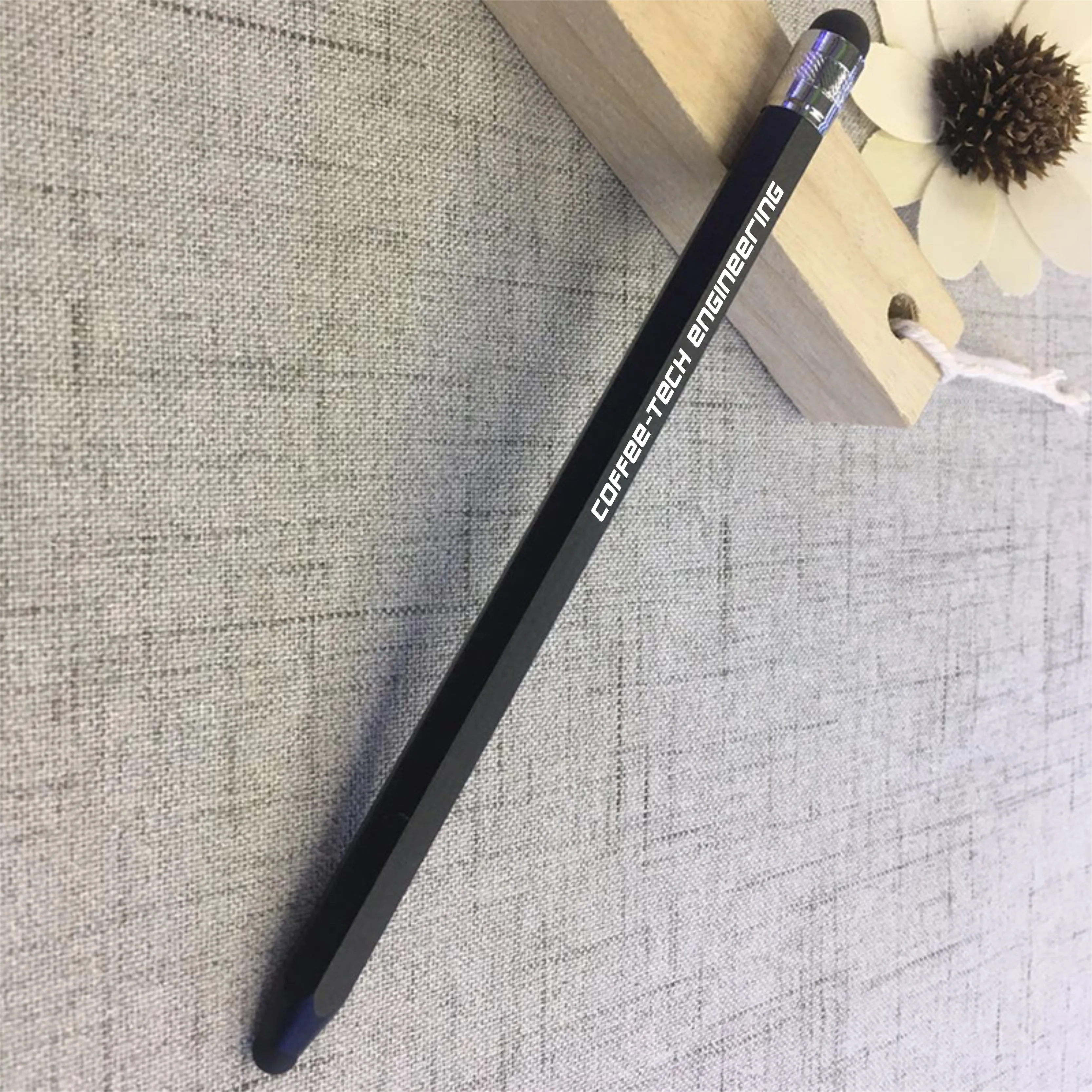 Hexagon Pencil Shaped Touch Pen - Double Replacement Rubber Tip