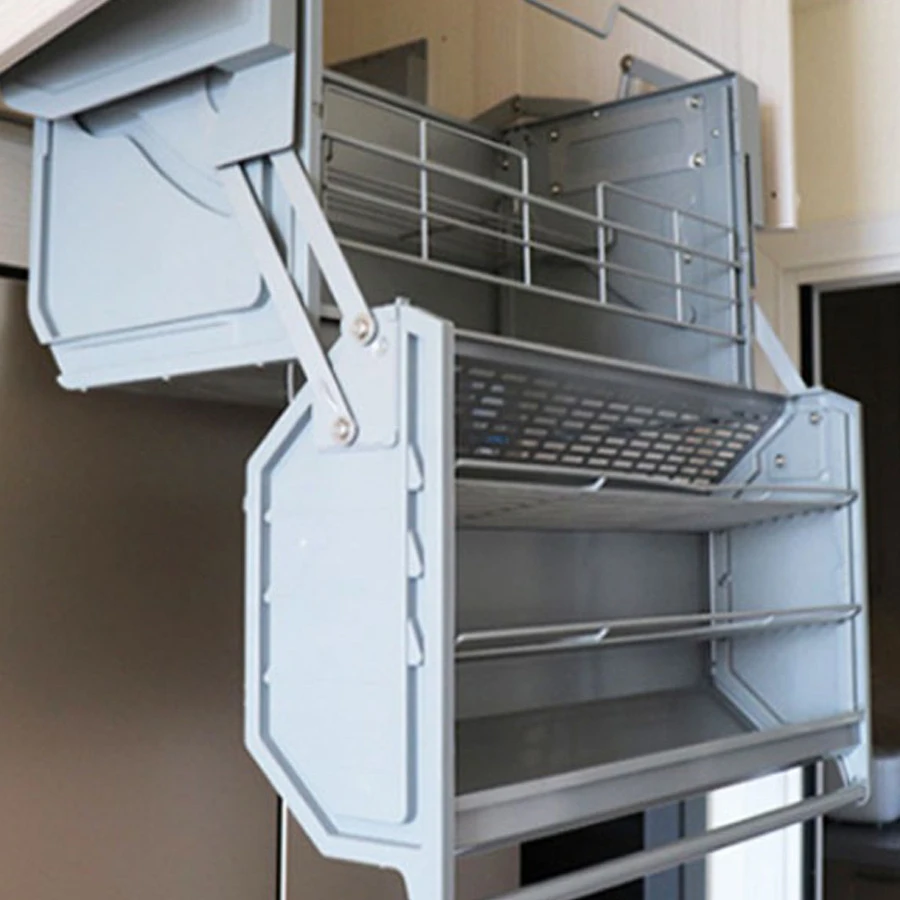 High Quality Modern Pull Down Kitchen Cabinet Storage Shelves Elevator Lifting Pull Basket ...