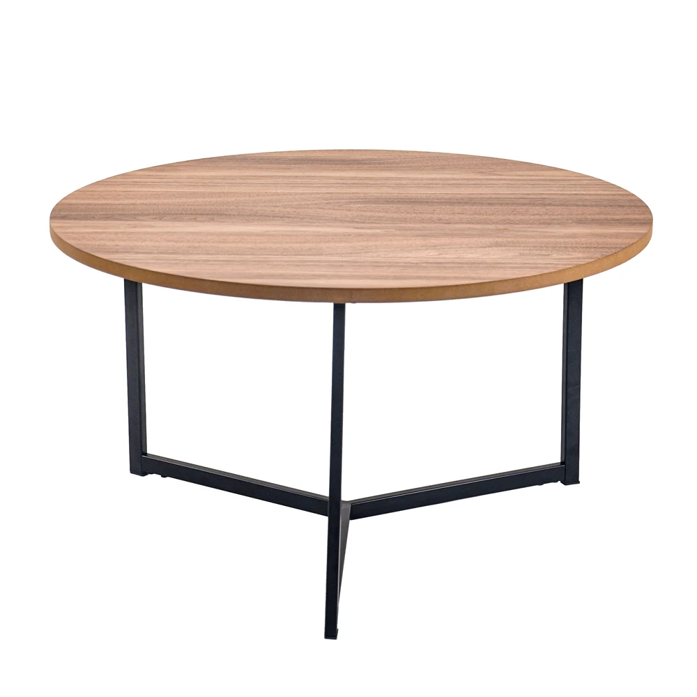 Modern Luxury Walnut Veneer Coffee Table Set for Living Room