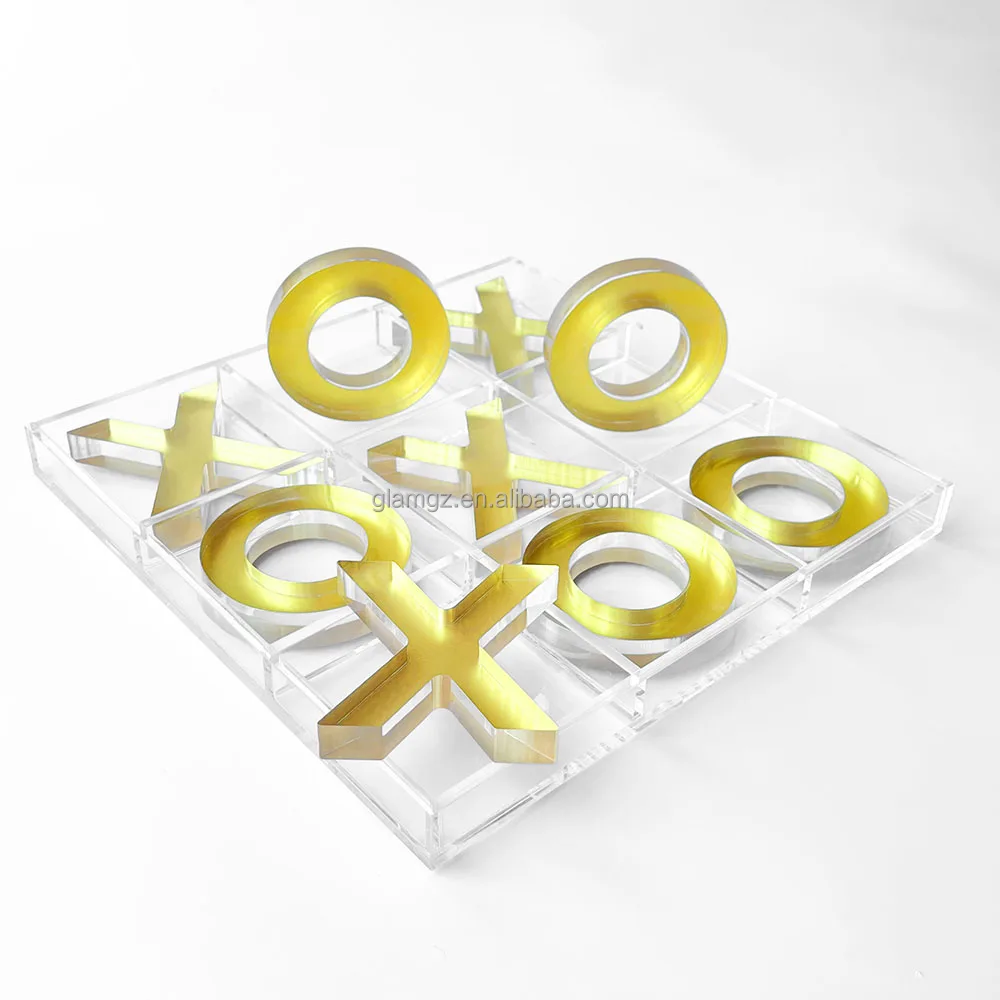 Custom Modern Chess Set - Lucite Table X O Game Set