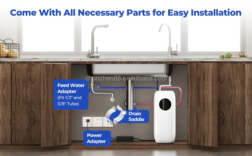 Domestic 800GPD Mini RO Water Purifier Tankless RO Water Filter System ...