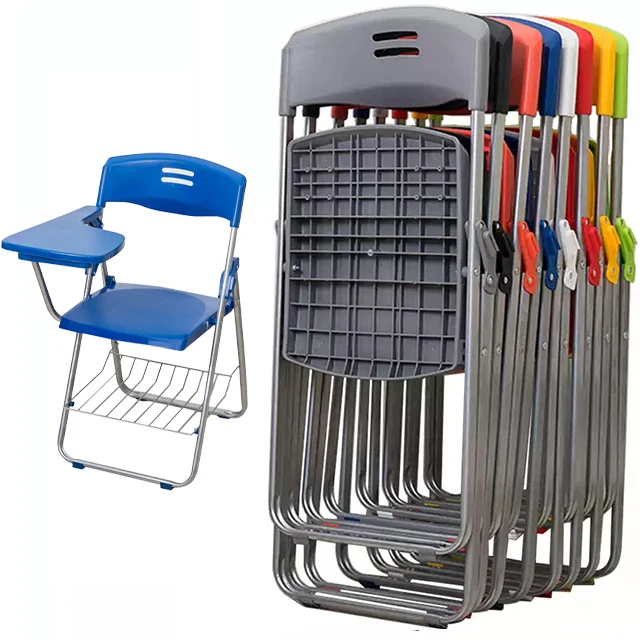 Colorful Folding Plastic Student Study Chair with Writing Pad ...