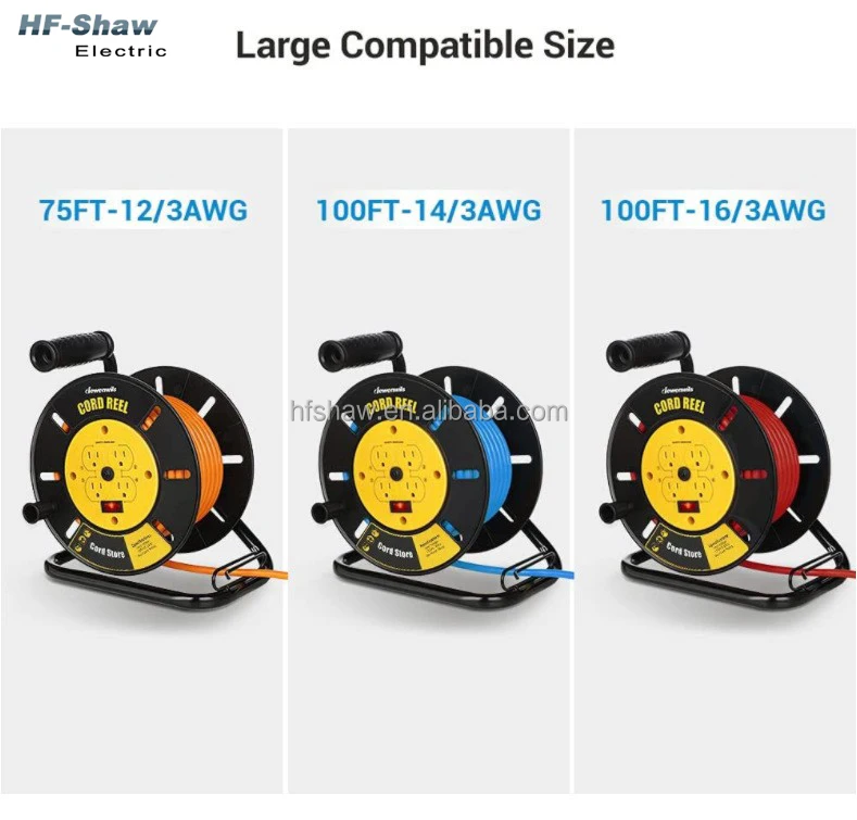 High Quality American Cord Cable Reel Extension 50m Retractable ...