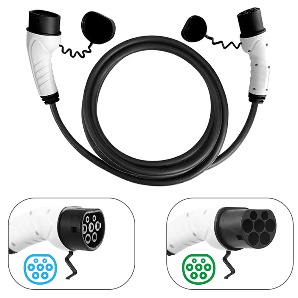 3 Phase Evse Dual Cable Retractor Ev Charging Cable Type 1 To Type 2 ...