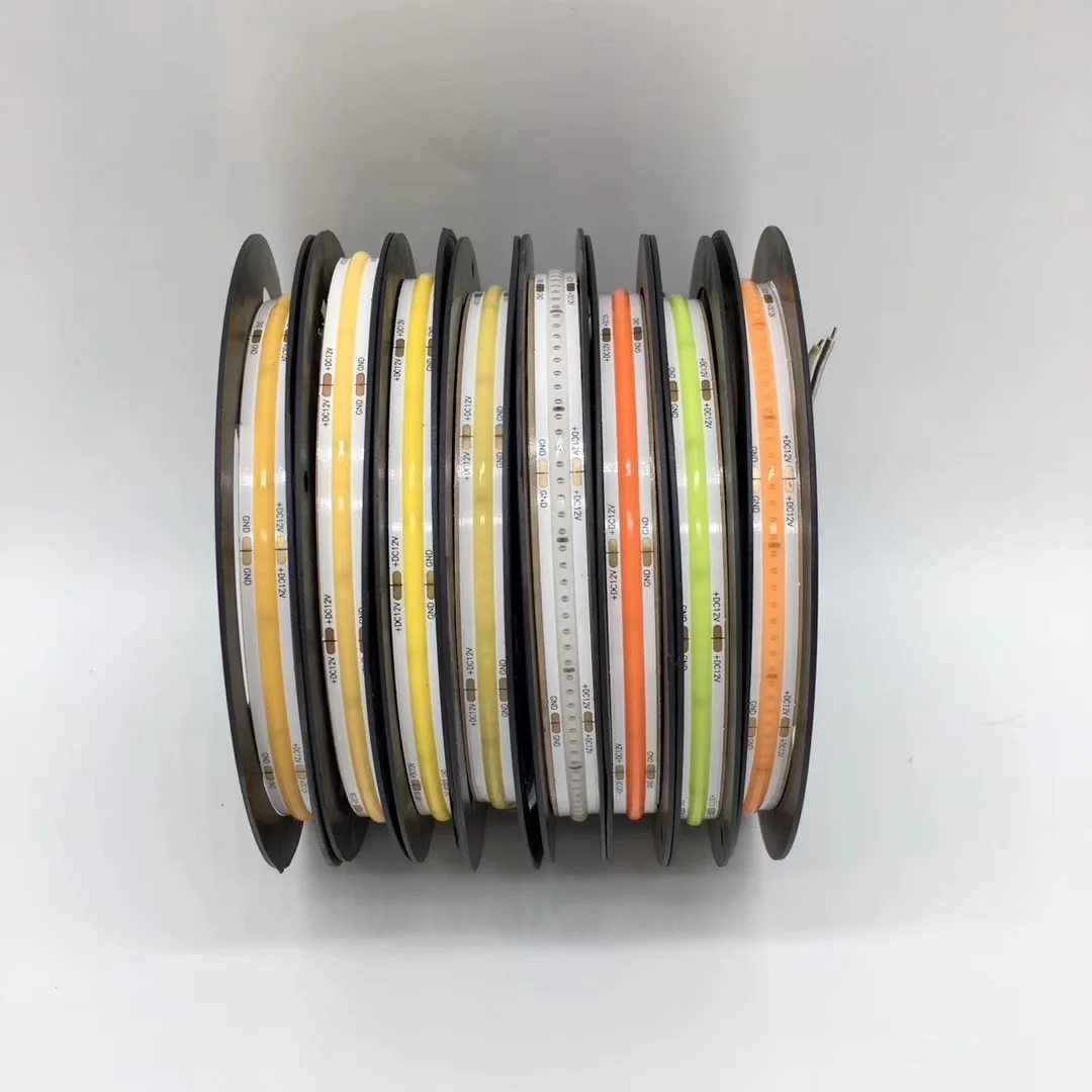 Dc12v 4mm 8mm 10mm Fcob Dual Color Cuttable Cob Led Strip 480 Led/m ...