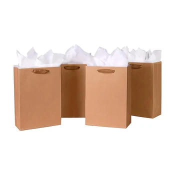 Small Size Reusable Thick Brown Kraft Paper Tissue Holder Stand Bag ...