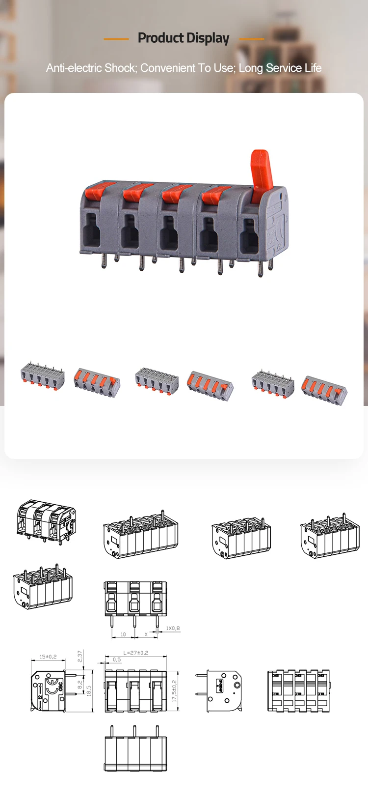 High Quality 10mm 5 Pin Terminal Block Connector Pcb Screw Block For ...