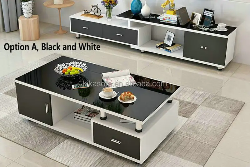 KD Furniture - Modern Solid Wooden TV Stand & Coffee Table