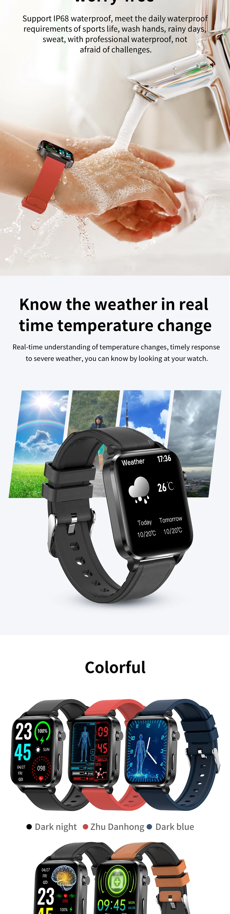 Electronics Digital Blood Sugar Sp02 Heart Rate Temperature Monitor ...