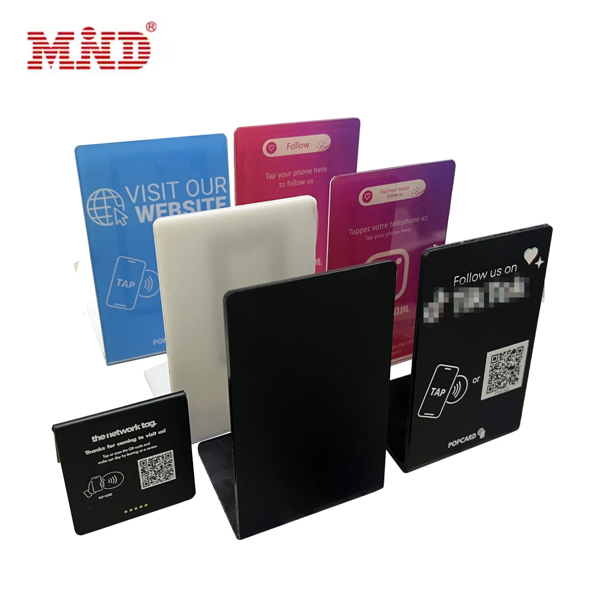 Customized Personalized Acrylic Table Print Qr Code Nfc PVC Display ...