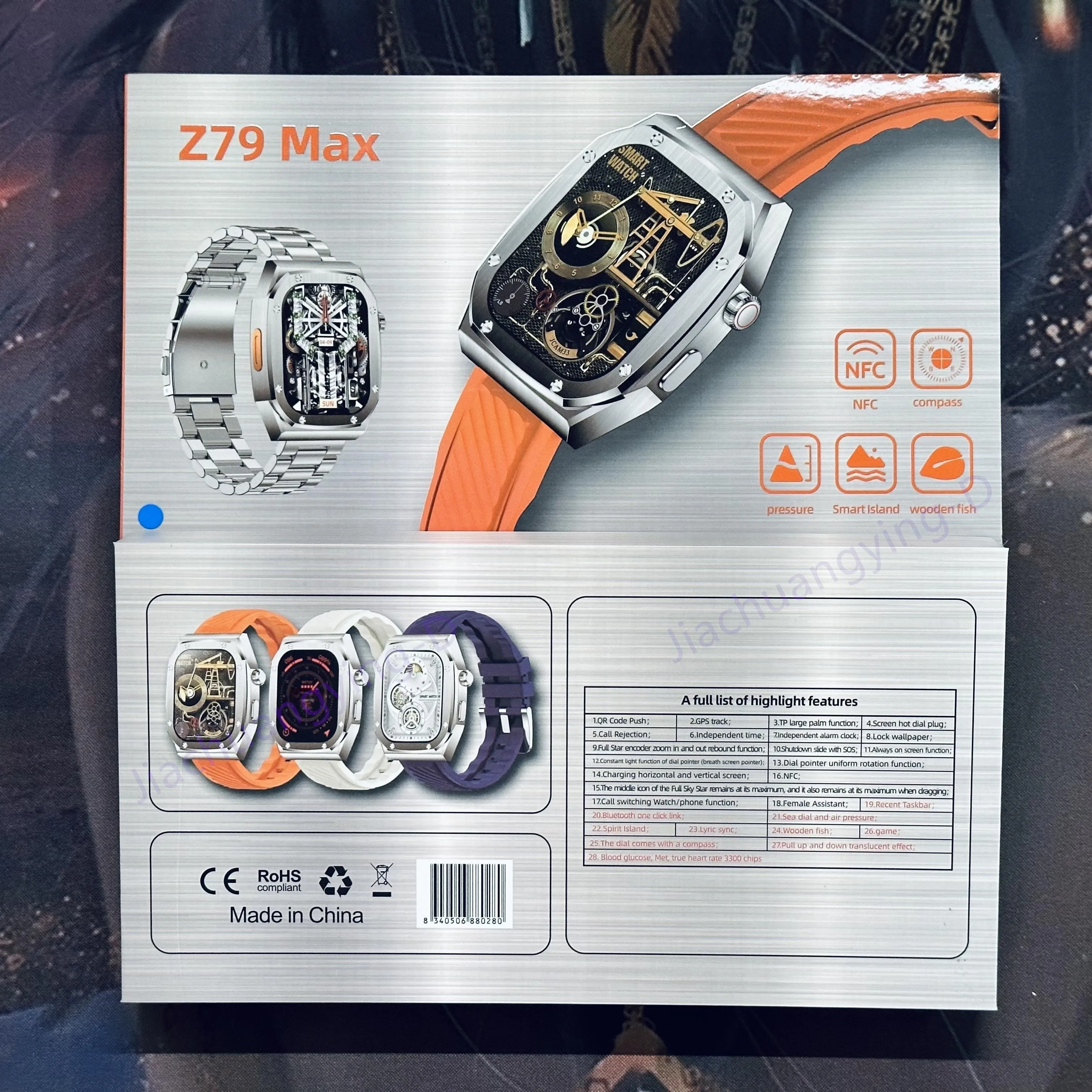 2023 Reloj Z79max Smartwatch Stainless Steel Dual Strap+wireless ...