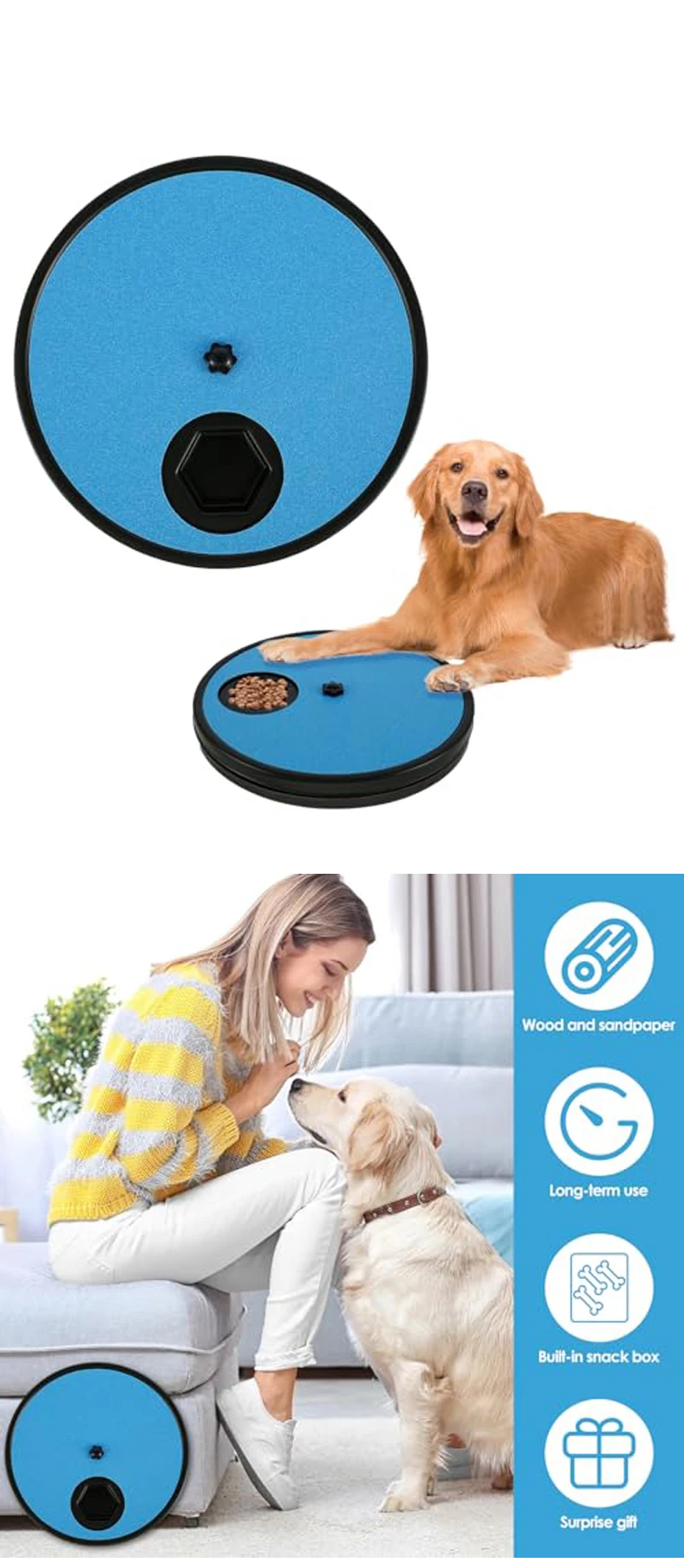 Multifunctional 3 In 1 Pet Slow Feeder Interactive Dog Puzzle Toy Dog ...
