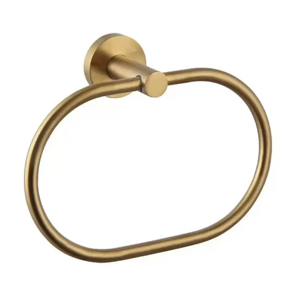 Ring Towel Holder Round Hand Adhesive Stainless Steel Brushed Nickel