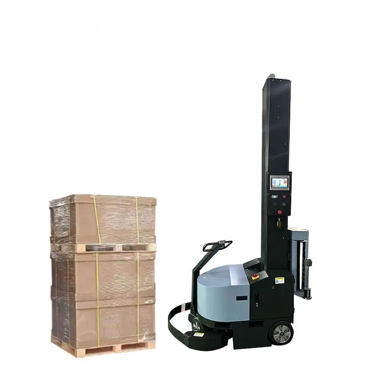 Easy To Operate Automatic Mobile Robot Pallet Stretch Film Wrapper ...