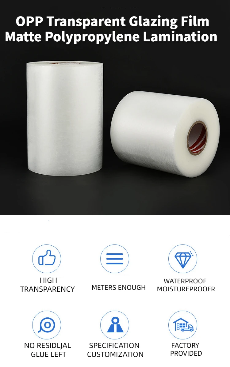 OPP Transparent Glazing Film Clear BOPP PoIyster Matte 320mm OPP ...