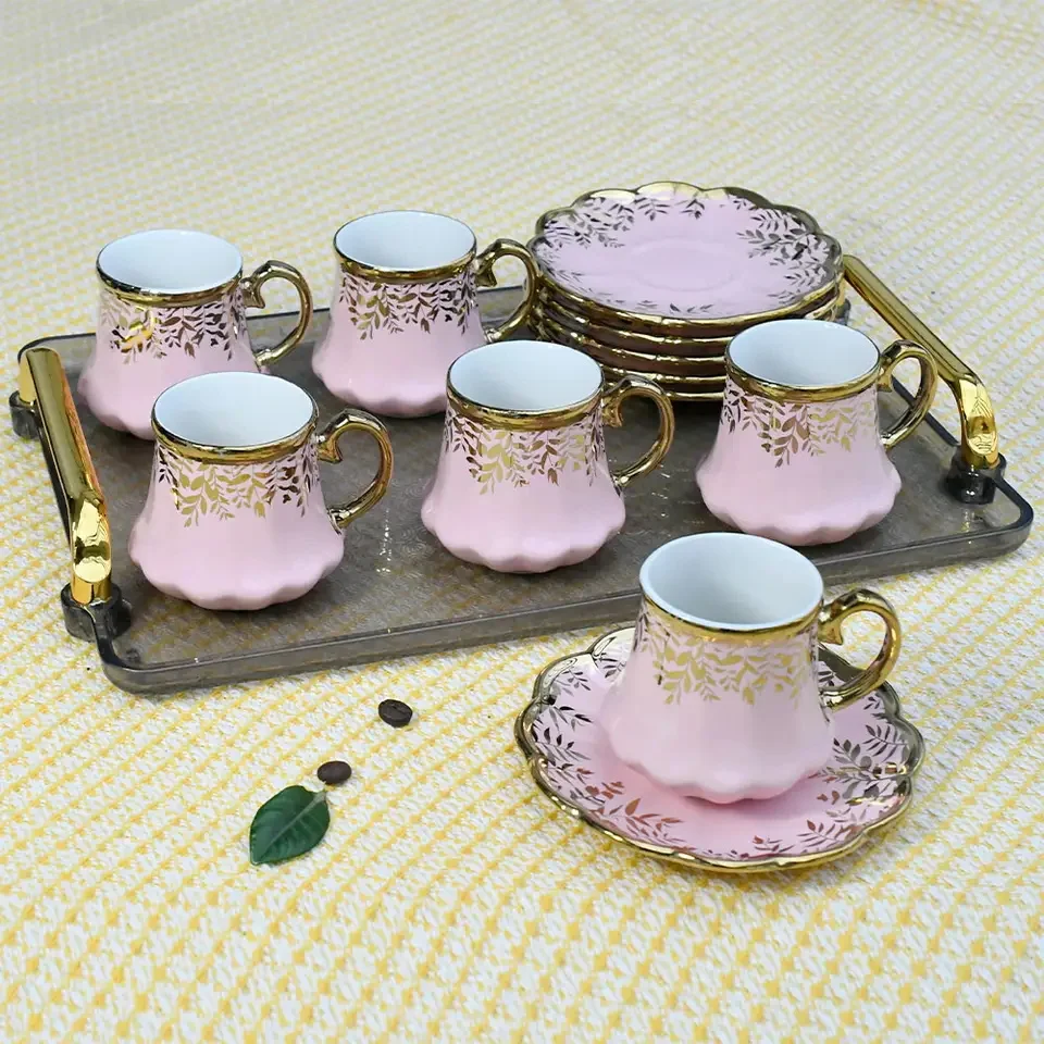 High Quality Coffee Cup And Saucer Sets Court Style Figure Ceramic ...