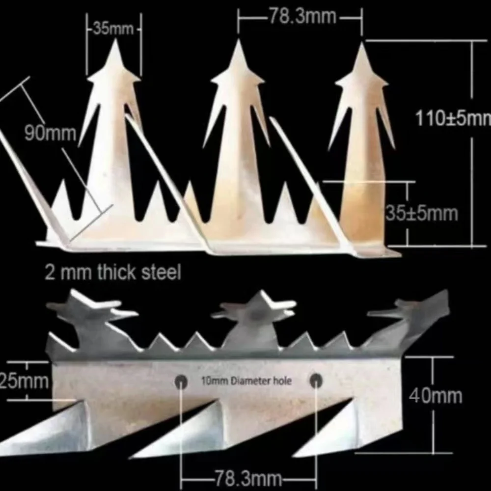 High Security Anti-Climb Galvanized Wall Spikes by HONGLIN