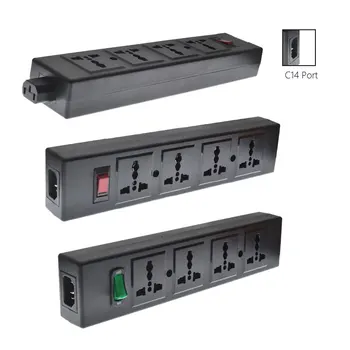 Universal Multi Plug Sockets 4 Outlet Power Strip Individual Switch Red ...