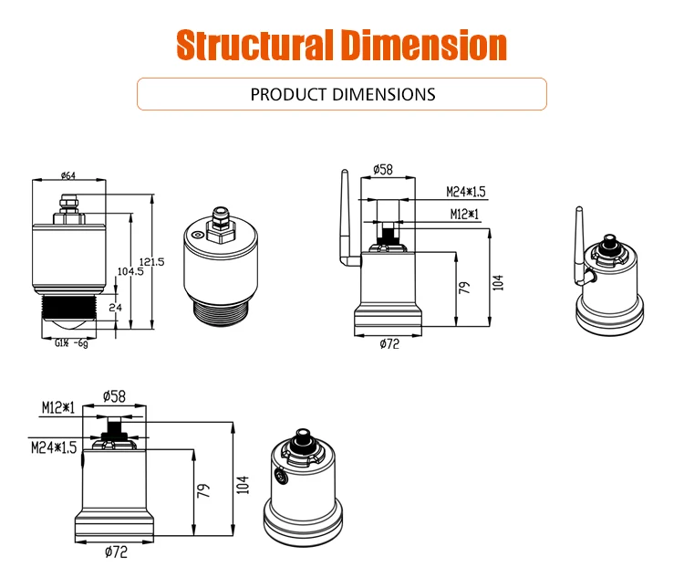 HCCK RS485 Modbus Water Tank Radar Level Sensor High Accuracy ...