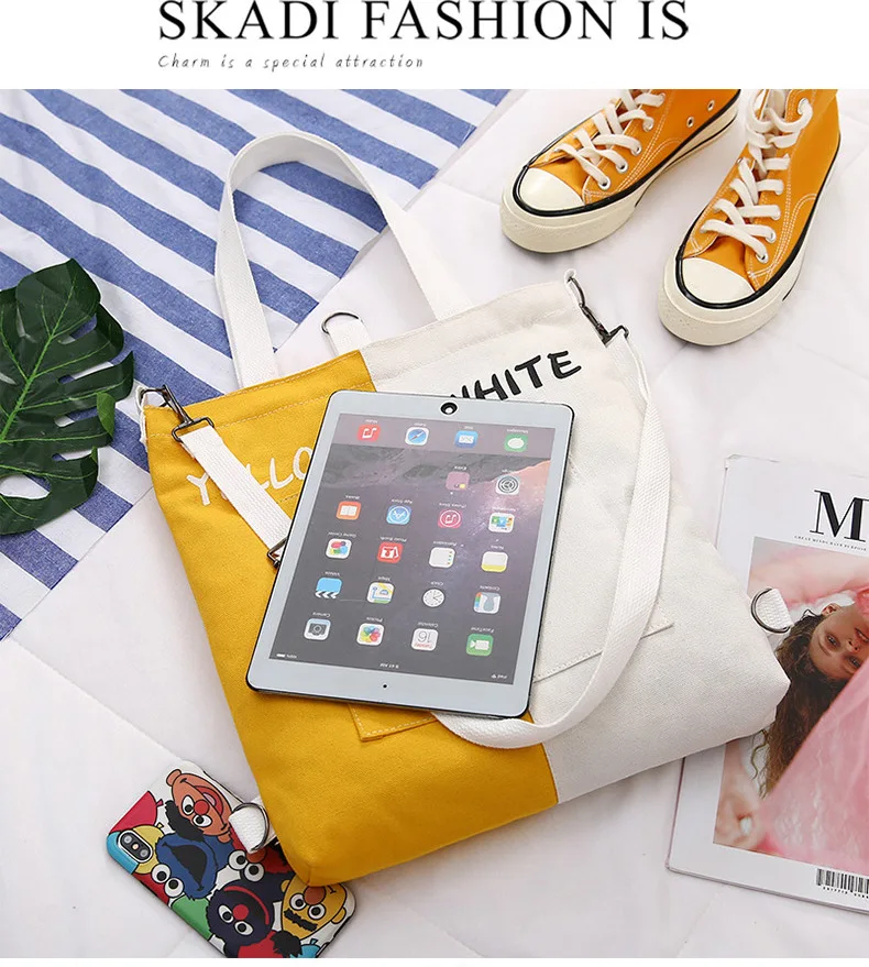 New Design Korean Style Trend Eco Friendly Canvas Zippered Tot Bag With ...