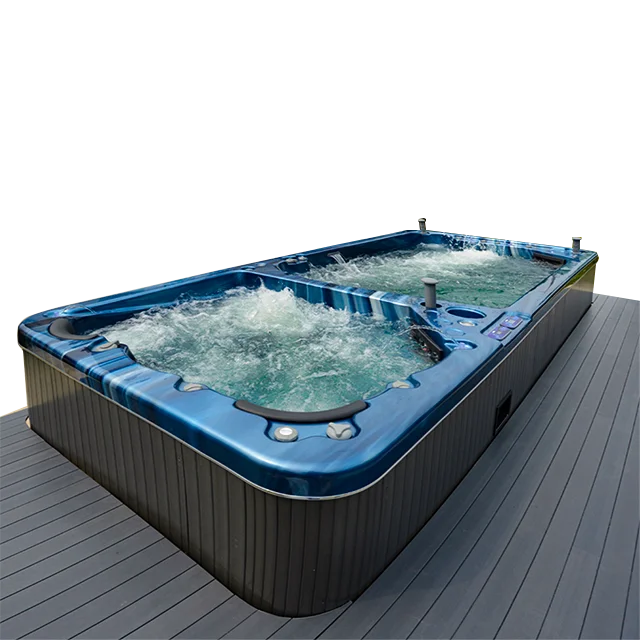 Luxury Dual-zone Swim Spa Pool Whirlpool Spa Outdoor Swim endless Pool ...