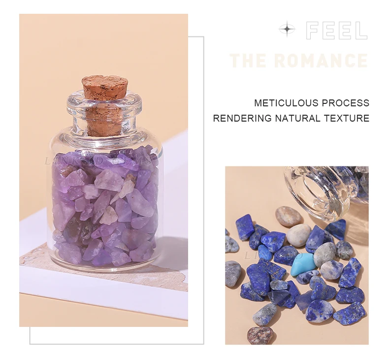 Jd Energy Crystal Crushed Stone Glass Drifting Bottle Healing Wishing ...