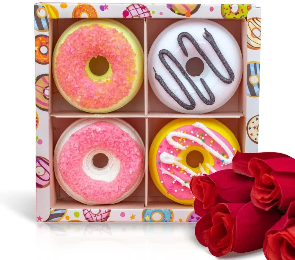 Various Fragrance Cute Shape Donut Bomb Bath Fizzies Natural Vegan ...
