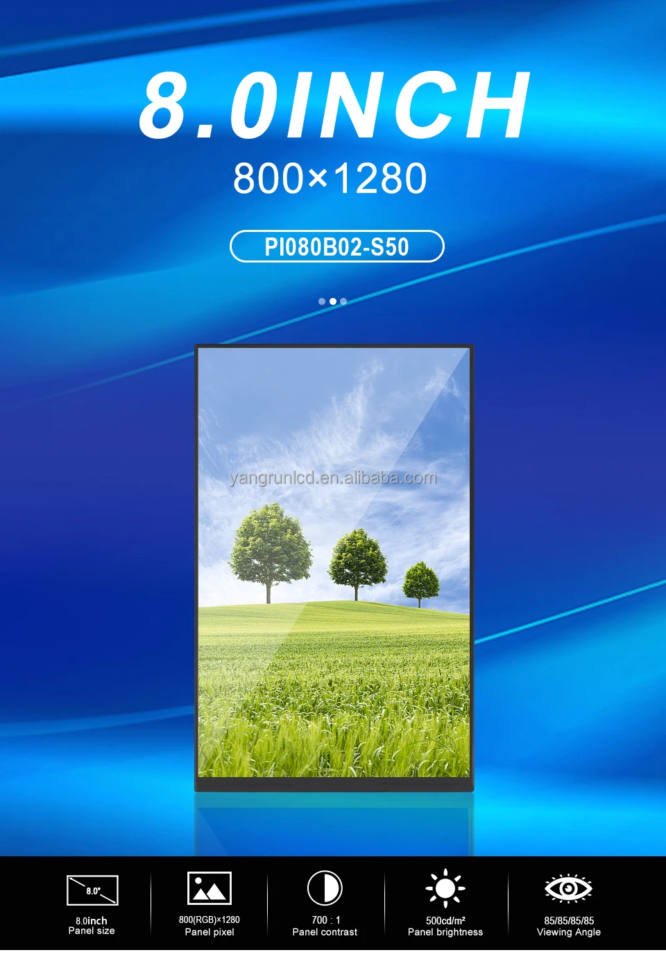 Ultra-thin Vertical Screen 8-inch 800*1280 Resolution Mipi 31pins ...