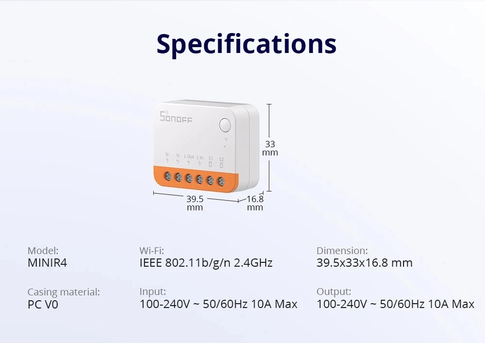 Sonoff Mini R4 Wifi Switch Module Smart Wi-fi 2 Way Switch Smart Home ...