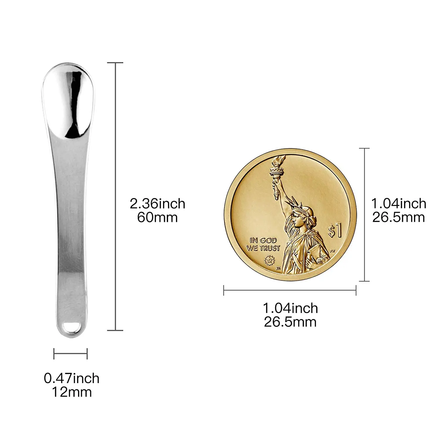 Metal Stainless Steel Eye Face Cream Stick Scoop Applicator Mini Gold ...