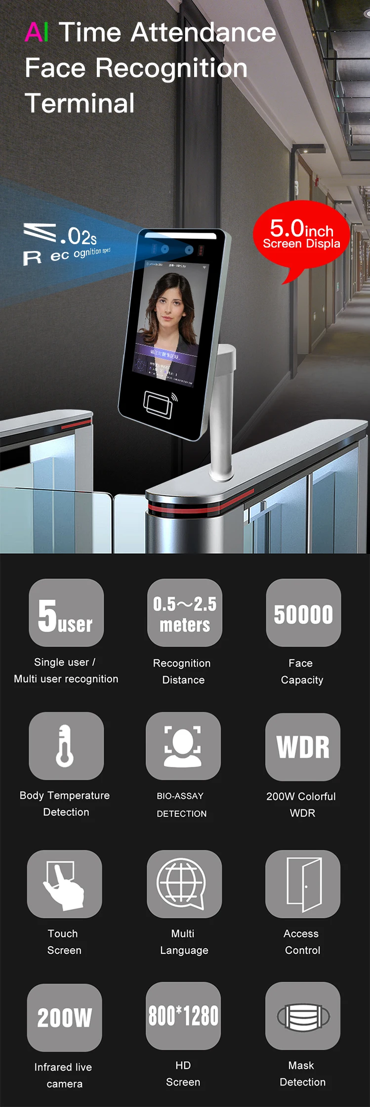 Android Visitors Management Door Controller Facial Devices Ai Biometric ...