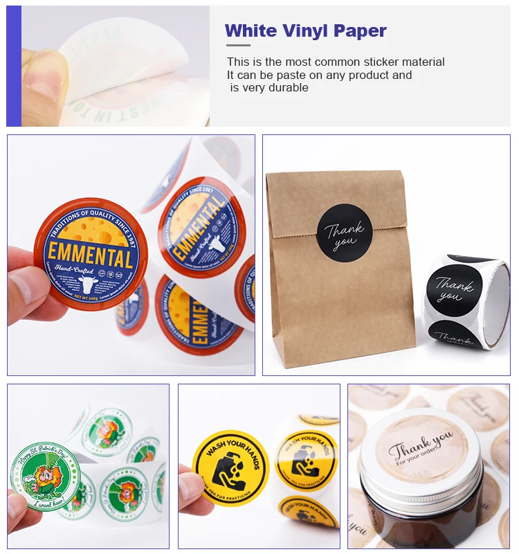 Custom Label Stickers Logo Vinyl Waterproof Round Sticker Paper ...