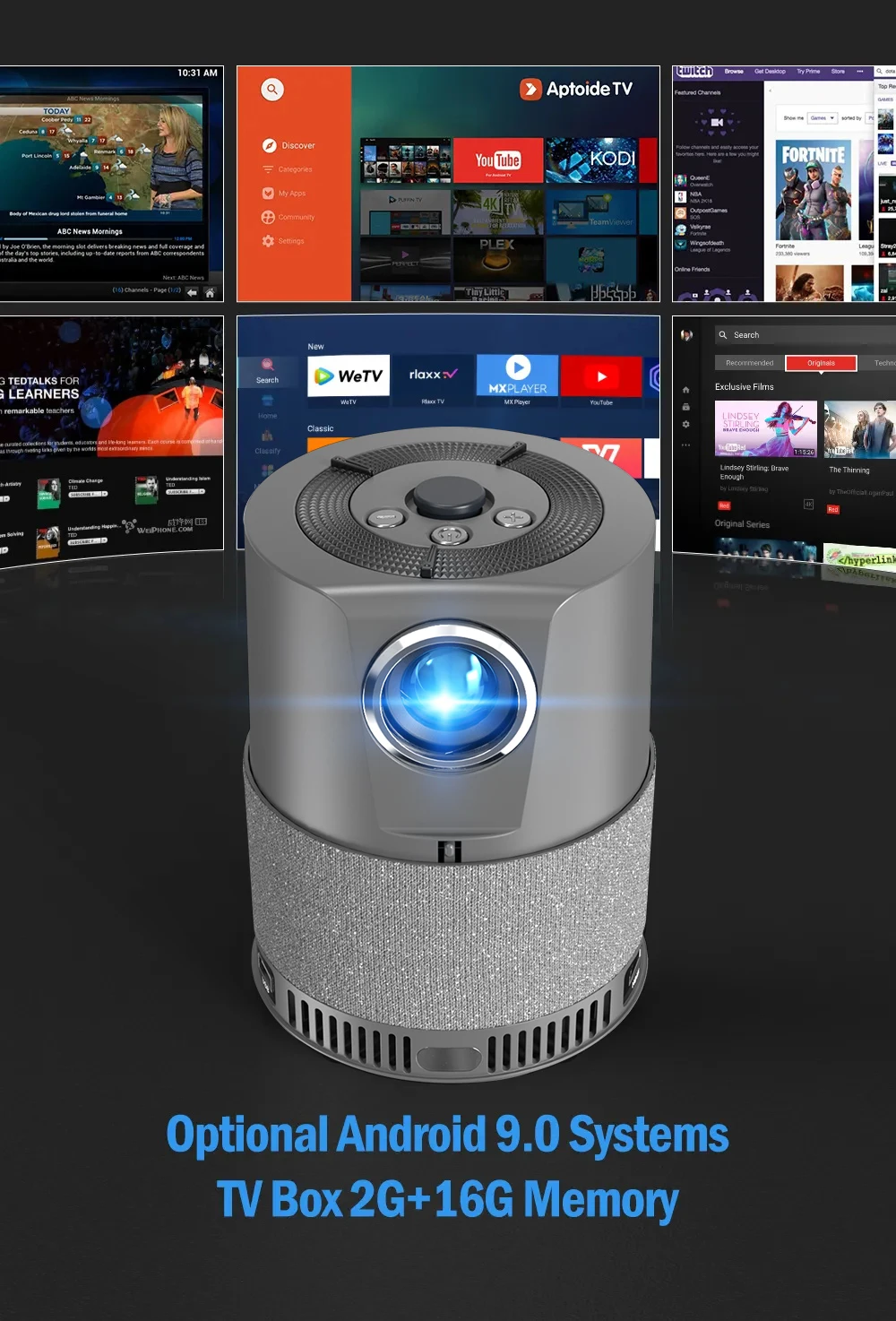 Caiwei A3+ab 7500 Lumens Android Wifi Bluetooth Portable Led Multimedia ...