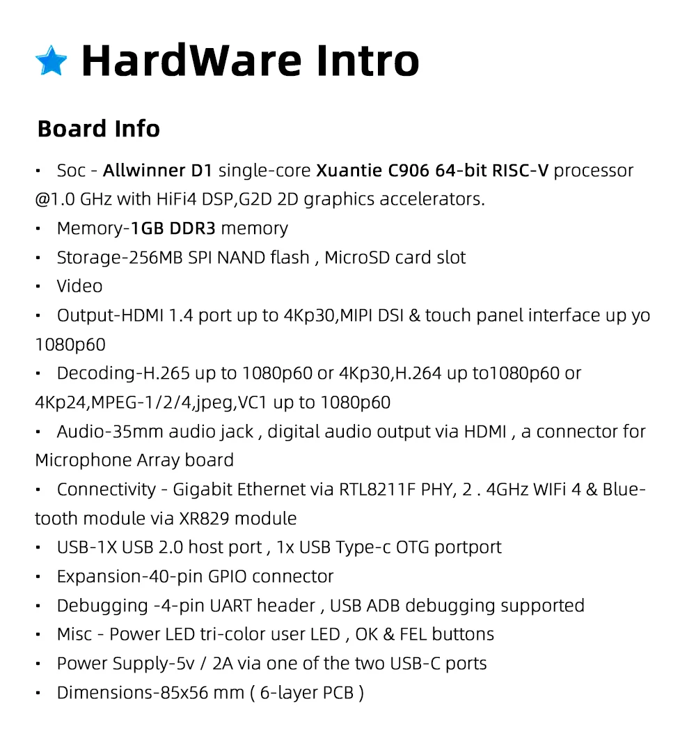 Sipeed Nezha 64位risc-v Linux Sbc板，全优胜者d11.0 Ghz，1gbyte Ddr3，支持tina/debian系统 - Buy Sipeed Nezha ...