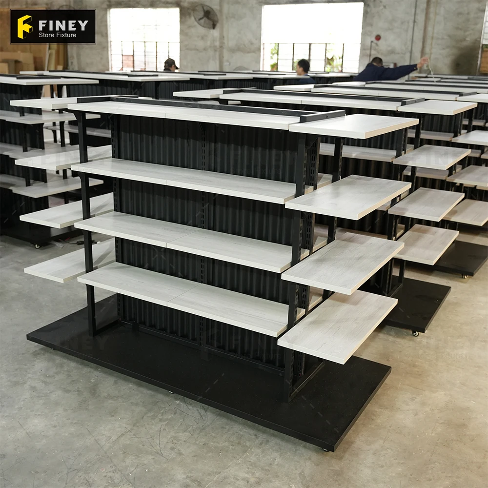 Custom Supermarket Display Ideas Retail Wooden Metal Display Rack ...