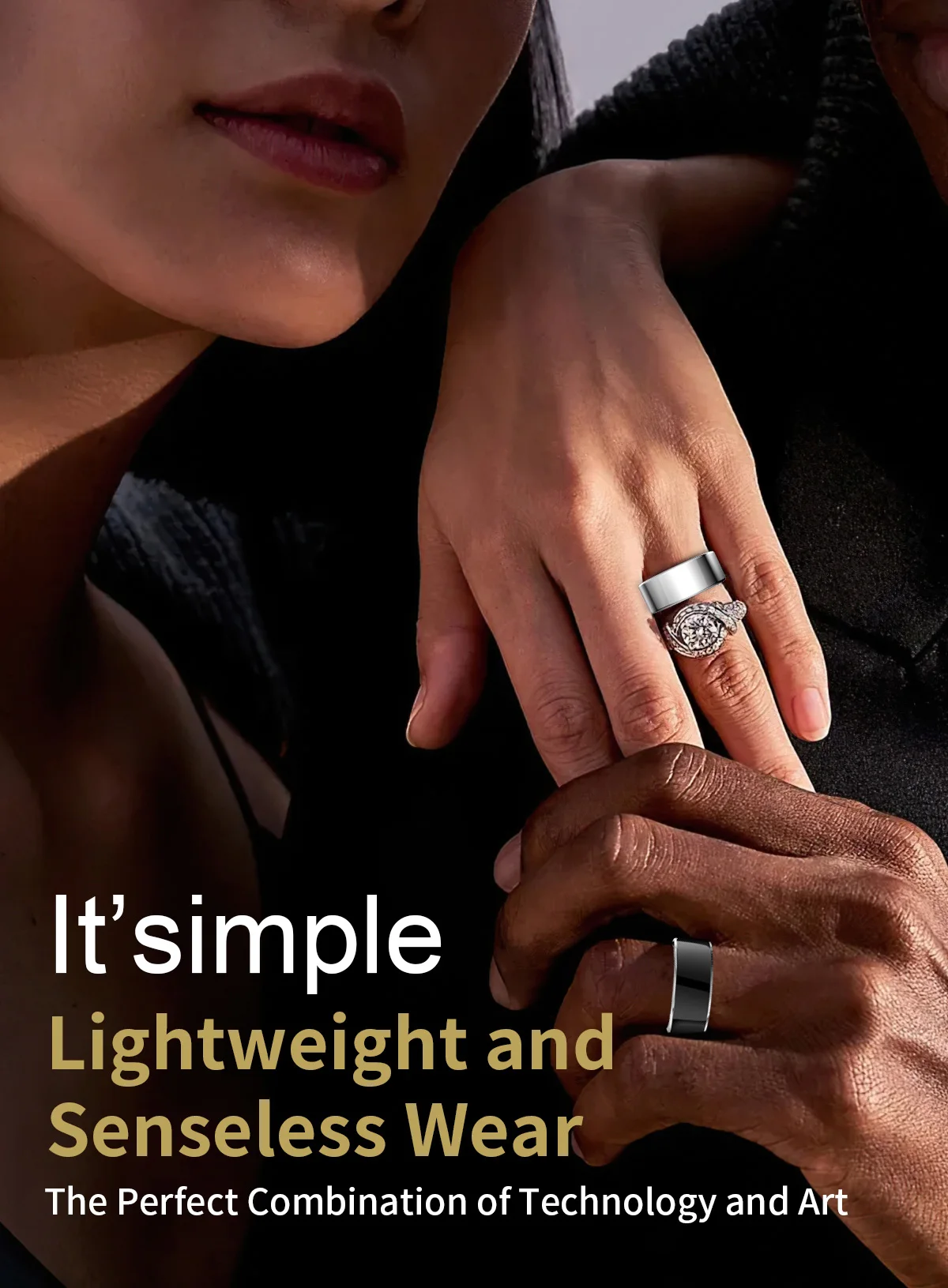 Huiers New Design Smart Health Ring Heart Rate Blood Oxygen Sleep ...