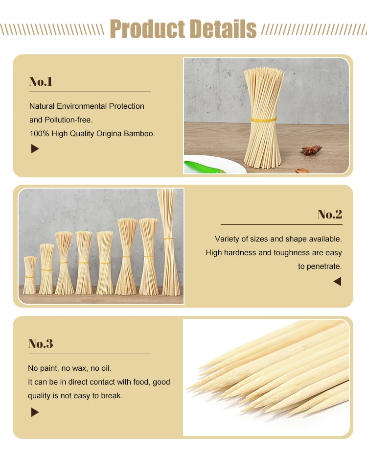 Barbecue Bamboo Stick Disposable Bamboo Skewer Sticks Long Skewer ...